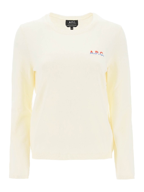 아페쎄(A.P.C.) 체스트 로고 코튼 니트탑 COGUQ F23215 TAW | jentestore