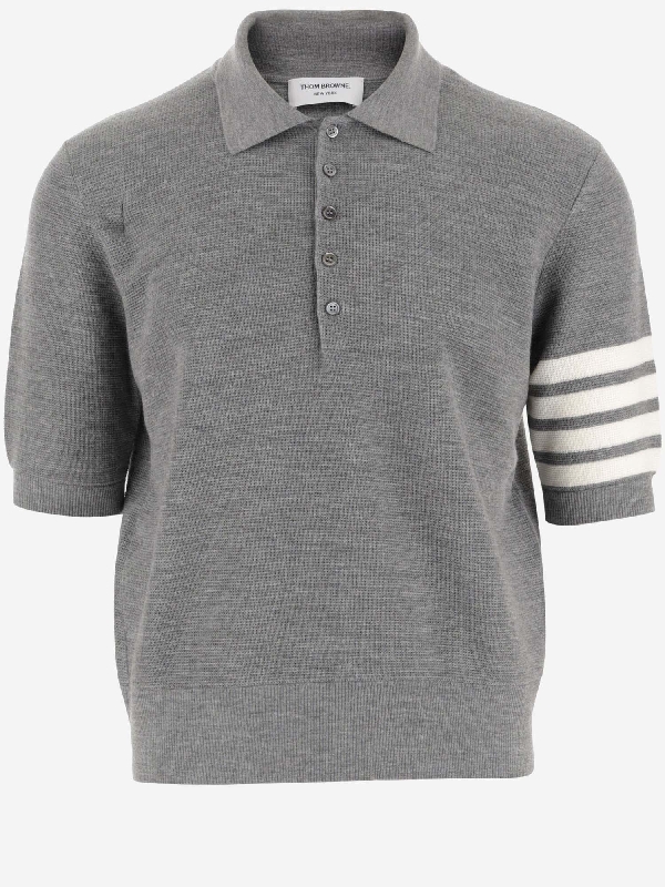 톰브라운(THOM BROWNE) 사선완장 울 반팔 폴로 니트탑 MKP097A Y1014055 | jentestore