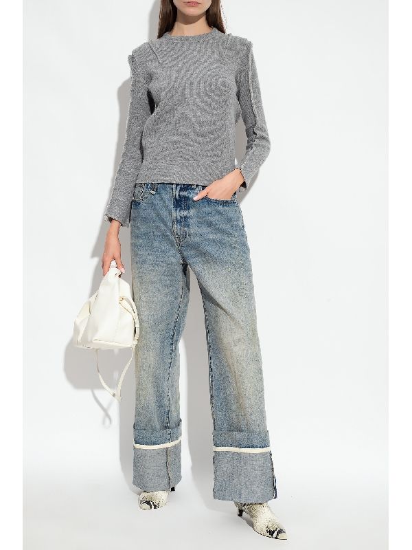 알써틴(R13) 스트레이트 턴업 데님 팬츠 R13WD081D107B 0-VINTAGE FYYFF SELVEDGE | jentestore