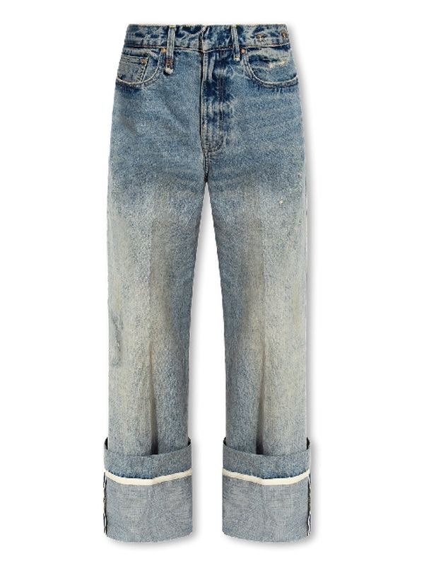 알써틴(R13) 스트레이트 턴업 데님 팬츠 R13WD081D107B 0-VINTAGE FYYFF SELVEDGE | jentestore