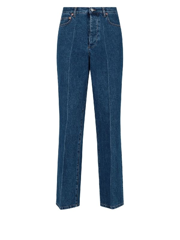 발렌티노(VALENTINO) 백 레더 로고패치 데님 팬츠 1V3DE02P8KD 558 | jentestore