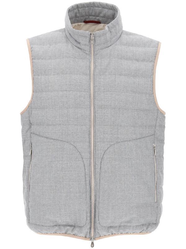 브루넬로 쿠치넬리(BRUNELLO CUCINELLI) 버진 울 퀼팅 하이넥 패딩 조끼 MB4071913 CUJ72 ...