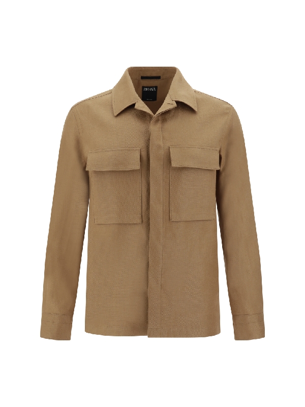 지 제냐(Z Zegna) 플랩 포켓 코튼 셔츠 자켓 UDV60A7SOT10 N04 | jentestore