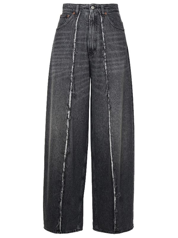 MM6 메종 마르지엘라(MM6 Maison Margiela) 프레이드 장식 와이드 데님팬츠 S52LA0230 S30652900 ...