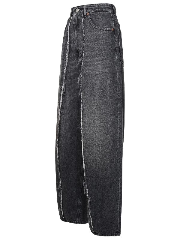 MM6 메종 마르지엘라(MM6 Maison Margiela) 프레이드 장식 와이드 데님팬츠 S52LA0230 S30652900 ...