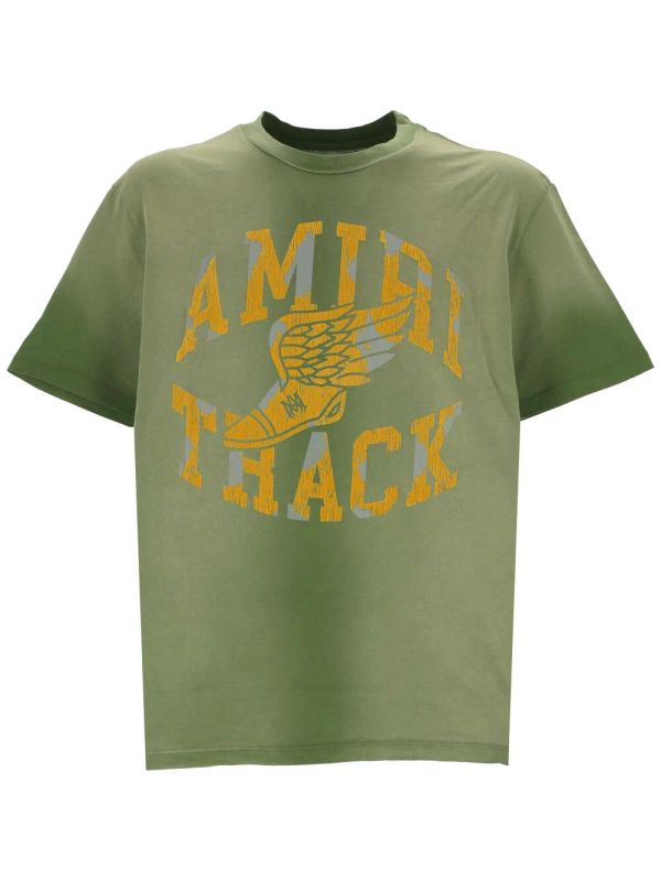 아미리(AMIRI) 로고 그래픽 코튼 티셔츠 AMJYTE1003 GREEN | jentestore