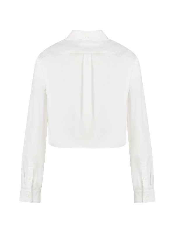 지방시(GIVENCHY) 4G 플라크 코튼 크롭 셔츠 BW617Y14M6 100 | jentestore