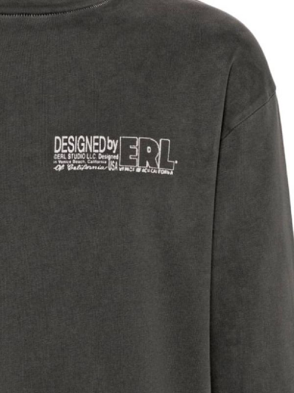 이알엘(ERL) 로고 프린팅 하이넥 롱슬리브 탑 ERL08T010CO/O_ERL-BLK | jentestore