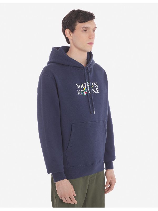 메종키츠네(Maison Kitsune) 플라워 콤포트 로고 후드탑 LM00708KM0307 P476 | jentestore