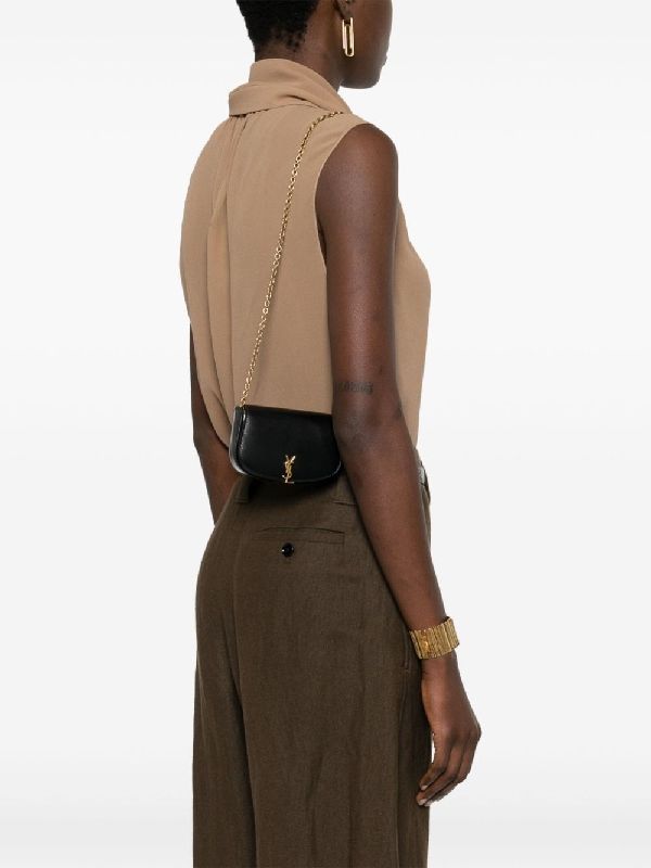 생로랑(SAINT LAURENT) 로고 플라크 레더 체인 숄더백 778106 0SX0W1000 | jentestore