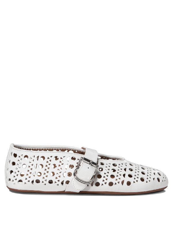 알라이아(ALAIA) VIENNA 램스킨 발레 플랫슈즈 AA3A029CK216020 | jentestore