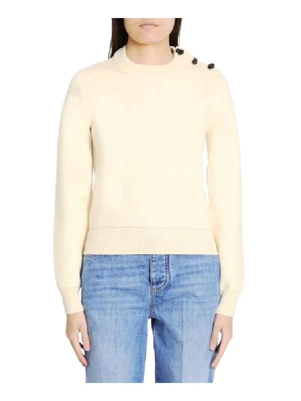 보테가 베네타(BOTTEGA VENETA) 백 로고 버튼 울 니트 725634V4E009317 | jentestore