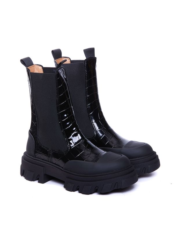 가니(GANNI) 크로커 이펙트 첼시 부츠 S2775 099 | jentestore