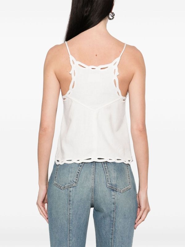 이자벨마랑 에뚜왈(ISABEL MARANT ETOILE) TOMEKI 레이스 슬리브리스 탑 HT0537FA-C1J12E 20WH ...