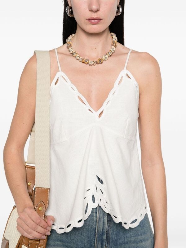 이자벨마랑 에뚜왈(ISABEL MARANT ETOILE) TOMEKI 레이스 슬리브리스 탑 HT0537FA-C1J12E 20WH ...