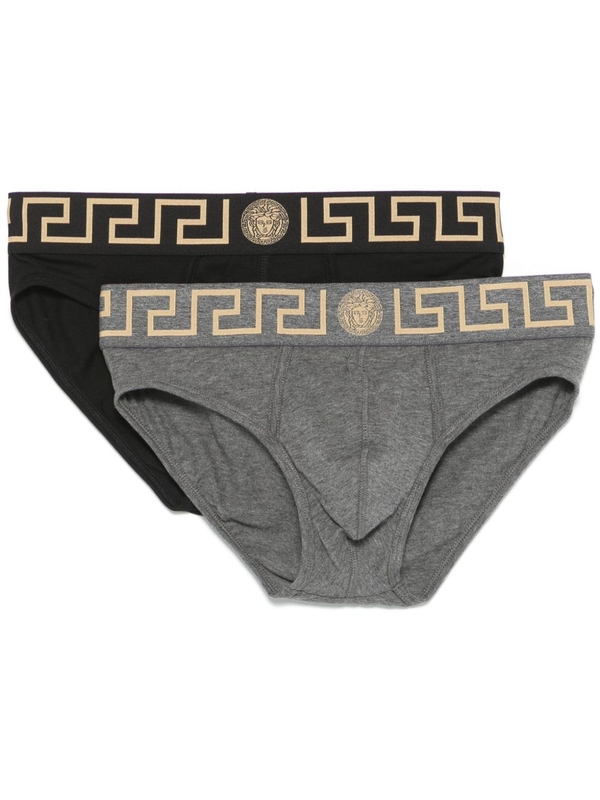 베르사체(VERSACE) 그레카 로고 밴딩 팬티 2팩 AU10180 1A10011 A91M | jentestore