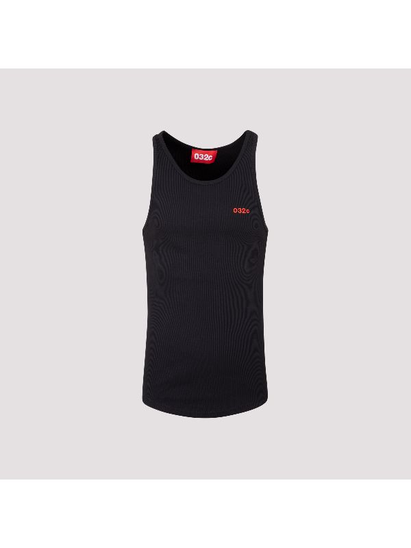 032C(032C) 체스트 로고 자수 코튼 슬리브리스 FW21C0030 BLACK | jentestore