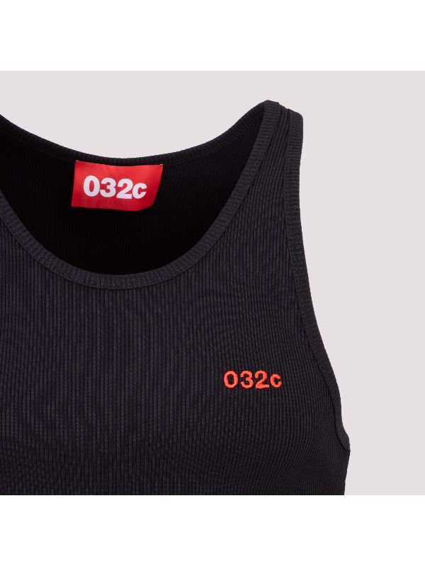 032C(032C) 체스트 로고 자수 코튼 슬리브리스 FW21C0030 BLACK | jentestore