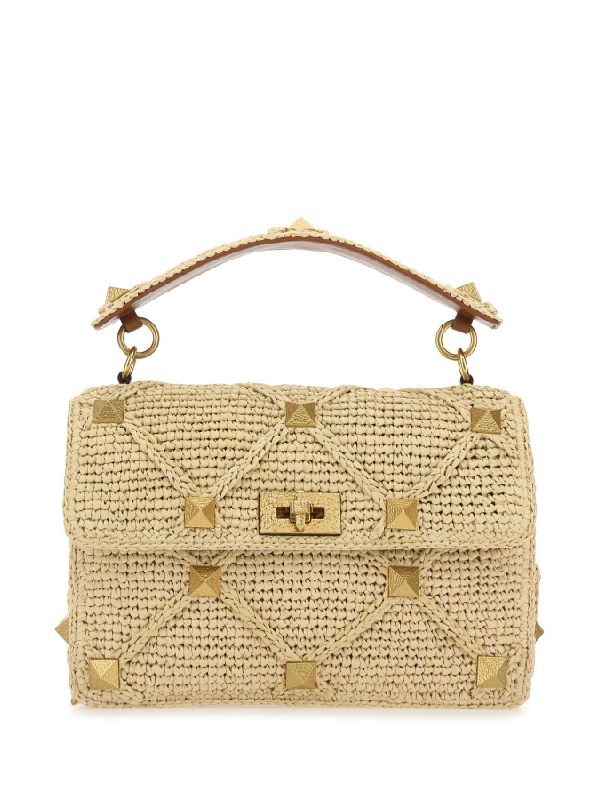발렌티노valentino 로만스터드 라피아 숄더백 라지 Xw2b0k08sii St0 Jentestore