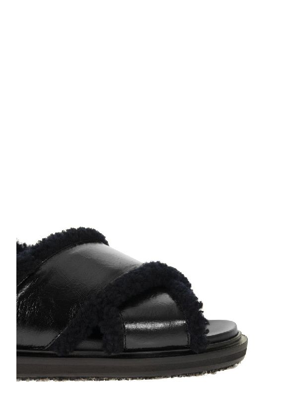 마르니(MARNI) 시어링 엣지 레더 퍼스벳 샌들 FBMS014601 P5045 ZL866 | jentestore