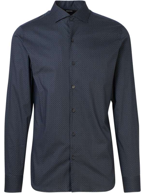 지 제냐(Z Zegna) 네이비 코튼 슬림핏 셔츠 ZCSO1 805280 80 | jentestore