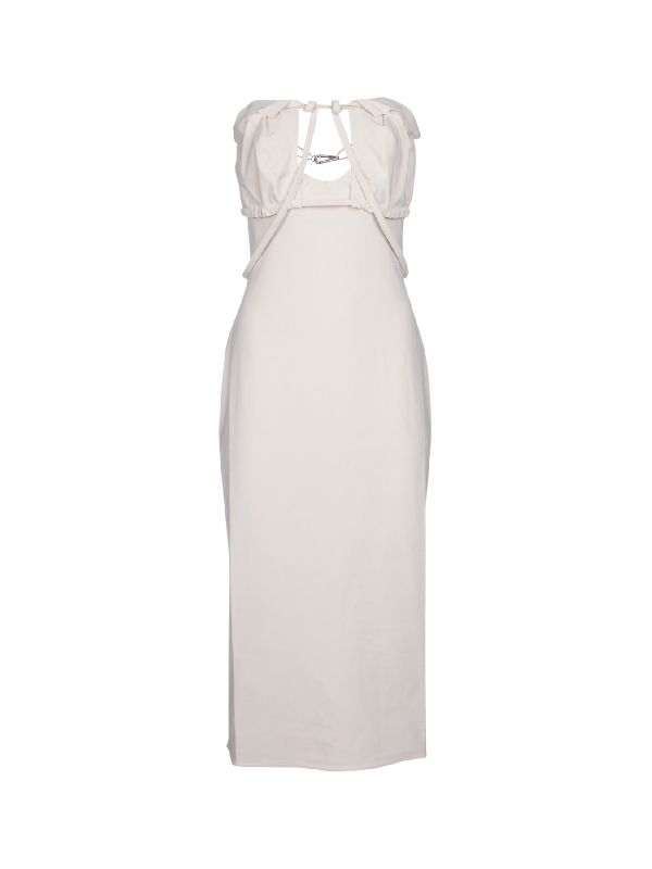 자크뮈스(JACQUEMUS) 디컨스트럭트 비키니 오프숄더 원피스 231DR0421084 120 | jentestore